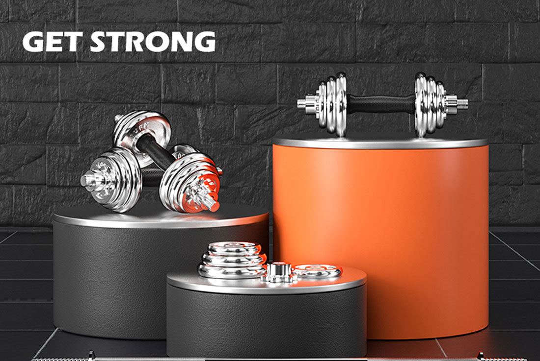 Chrome Dumbbell Set Weight Dumbbells Home Gym Training Fitness BarBell ...