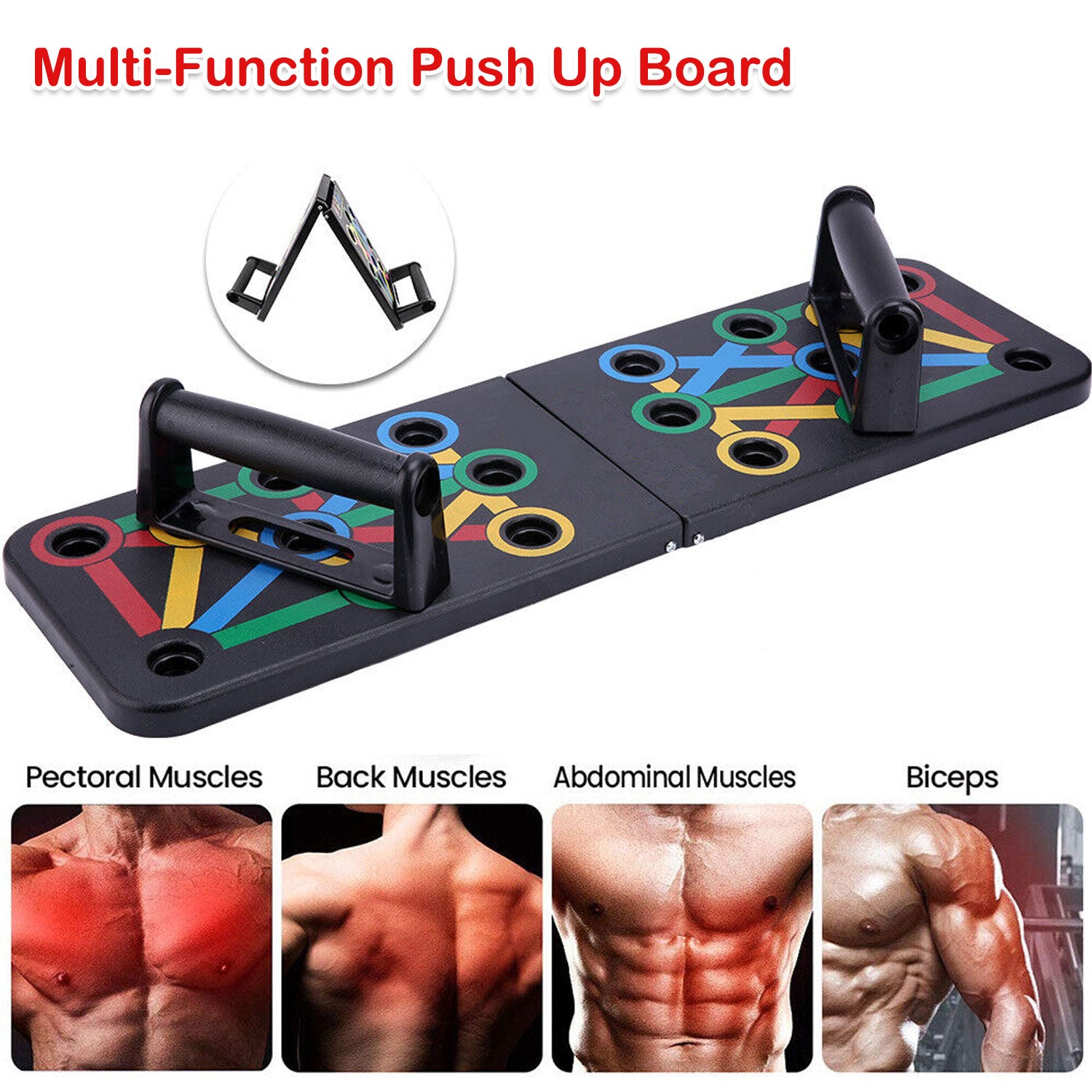 Push Up Board Rack Bar Grip Handle Exercise Core Training Gym Workout ...